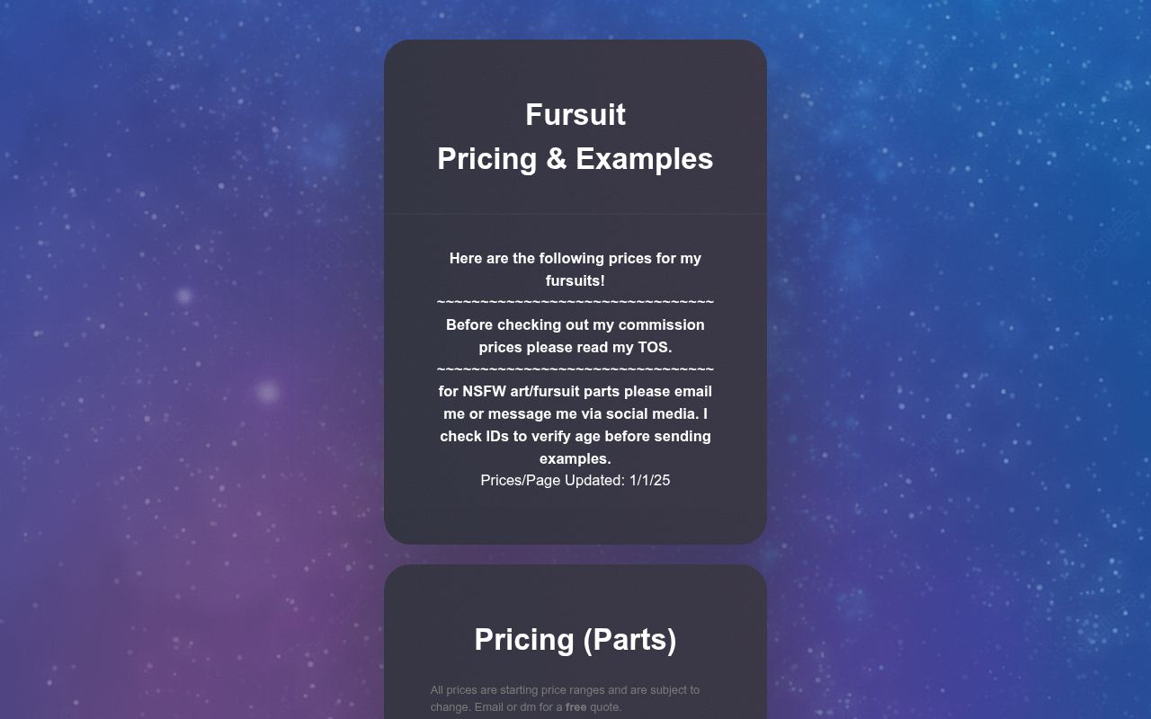 Fursuit Prices/Examples
